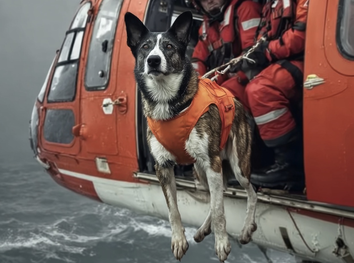 When the Rescue Dog Dove from the Helicopter, I Finally Understood Whom ...